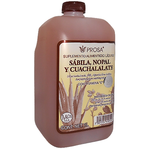 Bebida de sabila, nopal y cuachalalate 1l